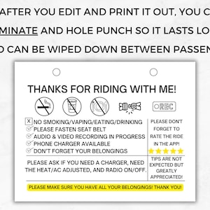 Printable Rideshare Sign, Rideshare Editable Template, Uber Sign, Lyft ...