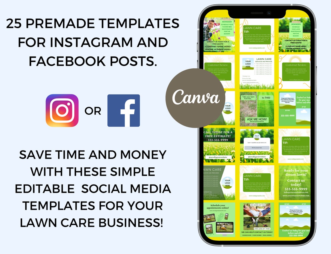 Landscaping Instagram Templates, Landscaper Social Media, Lawn ...