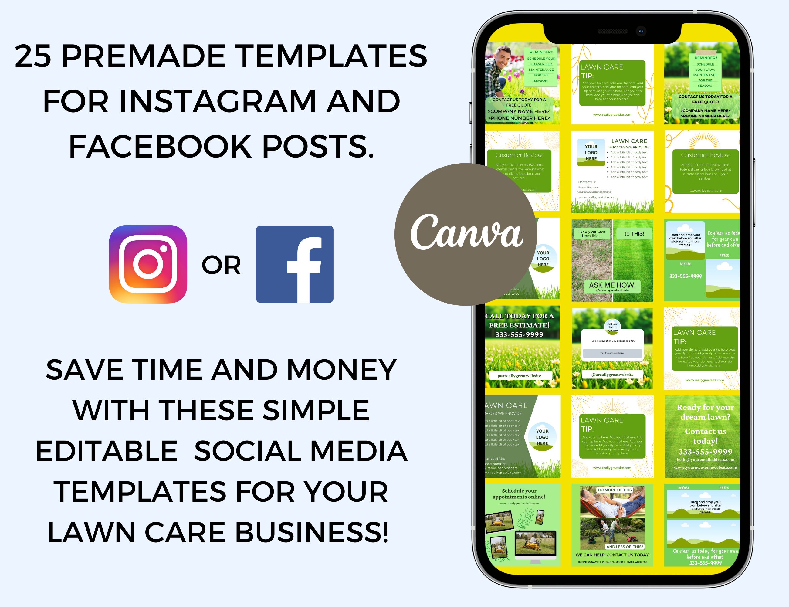 Landscaping Instagram Templates, Landscaper Social Media, Lawn ...
