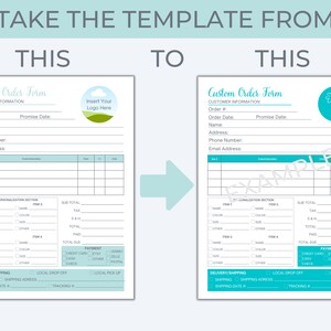 Custom Order Form Template, Purchase Order Form, Editable Canva ...