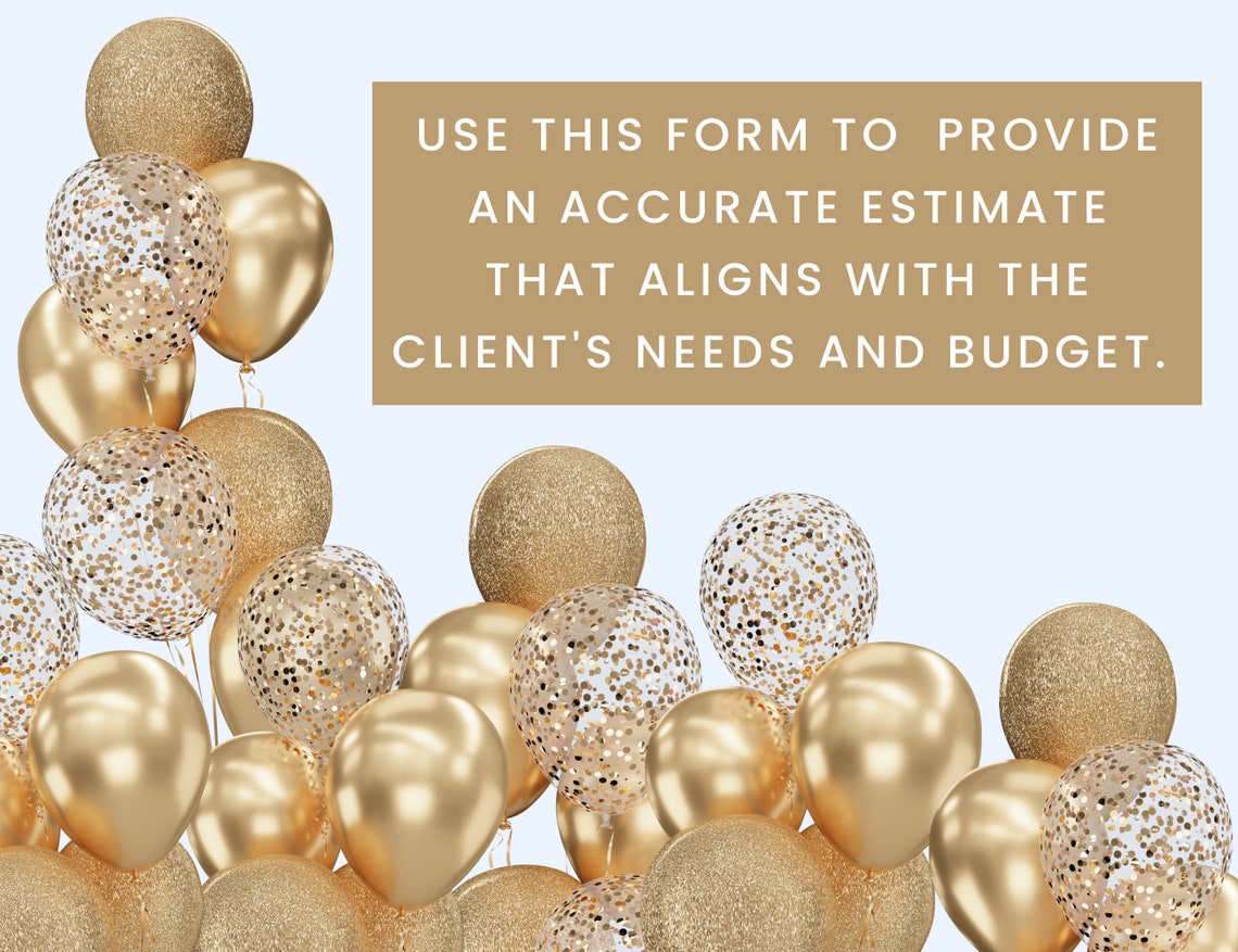 Balloon Decor Estimate, Balloon Decorations, Event Planning Estimate ...