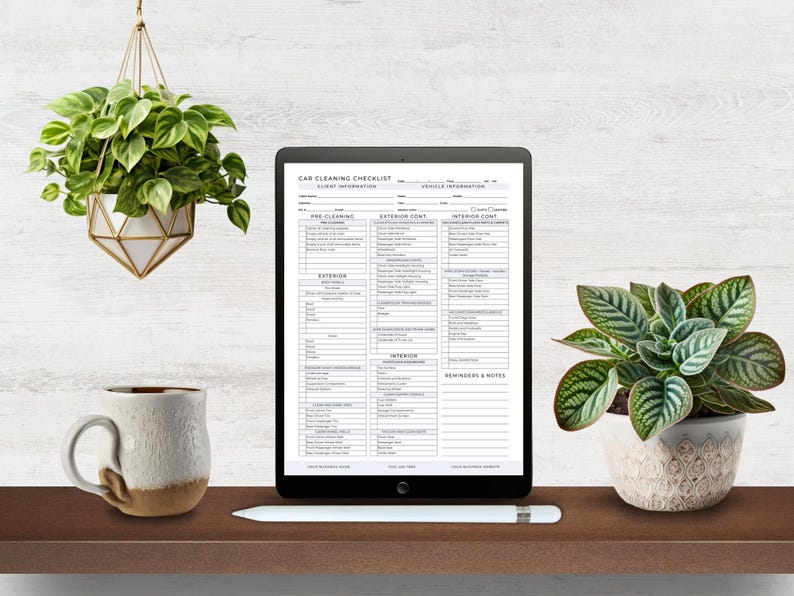 Car Cleaning Checklist, Vehicle Cleaning Prep, Auto Care, Dealership ...