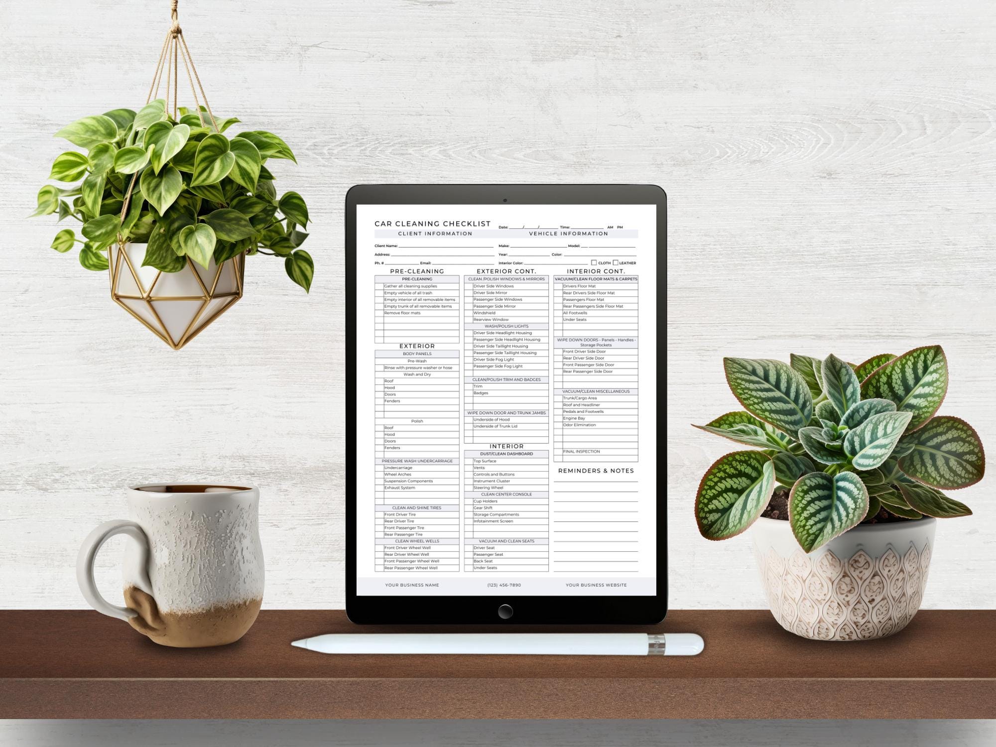 Car Cleaning Checklist, Vehicle Cleaning Prep, Auto Care, Dealership ...