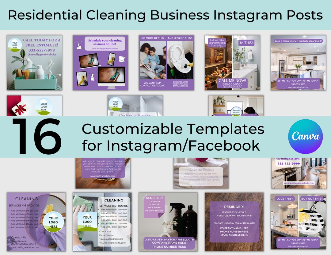 Residential Cleaning Instagram Post Cleaning Business - Etsy