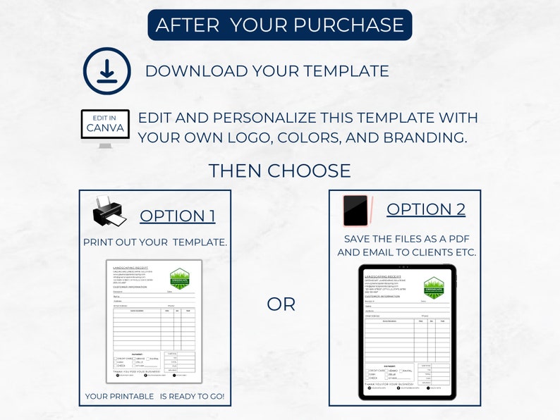 Lawn Care Receipt, Lawn Maintenance Receipt Template, Landscaping ...