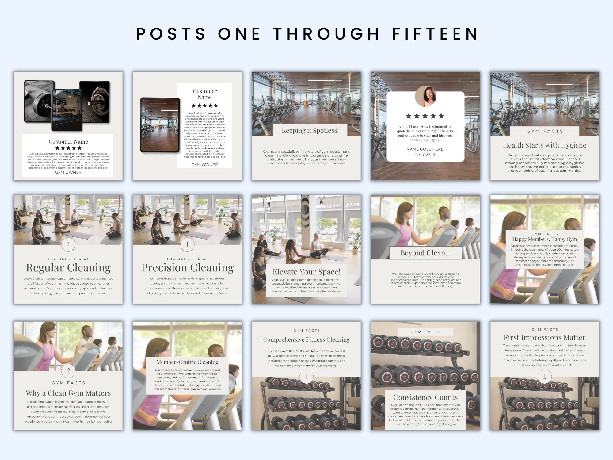 Editable Social Media Posts, Janitor Service for Gym Owners, Fitness ...