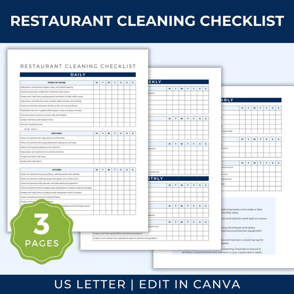 Cleaning the Kitchen Checklist - Etsy