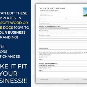 Notice of Job Completion Template, Job Completion Letter, Project ...