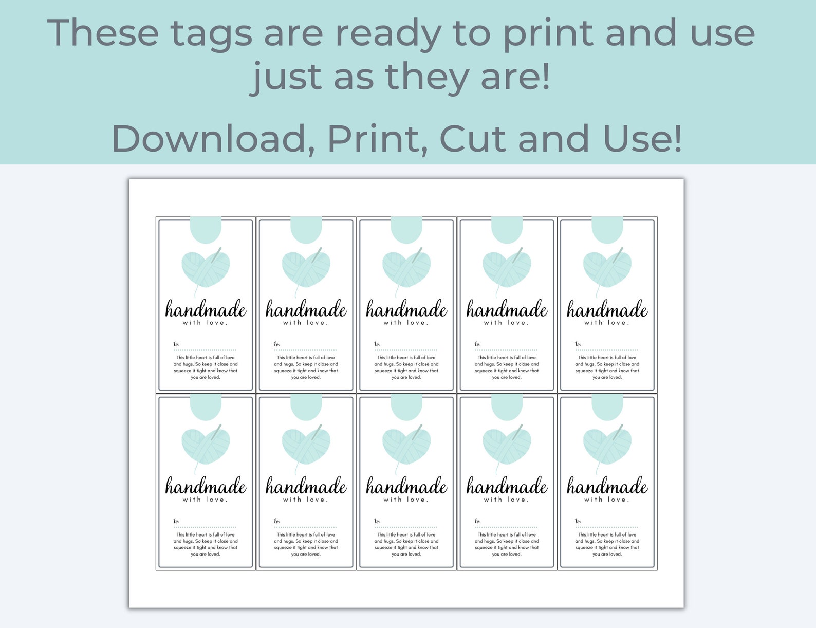 Printable Care Tag, Care Labels, Handmade for You, Washing Instructions ...