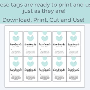 Printable Care Tag, Care Labels, Handmade for You, Washing Instructions ...