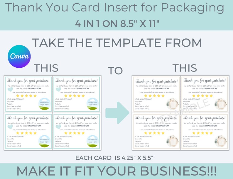 Order Form Template, Editable Packing Slip, Printable Receipt, Canva ...