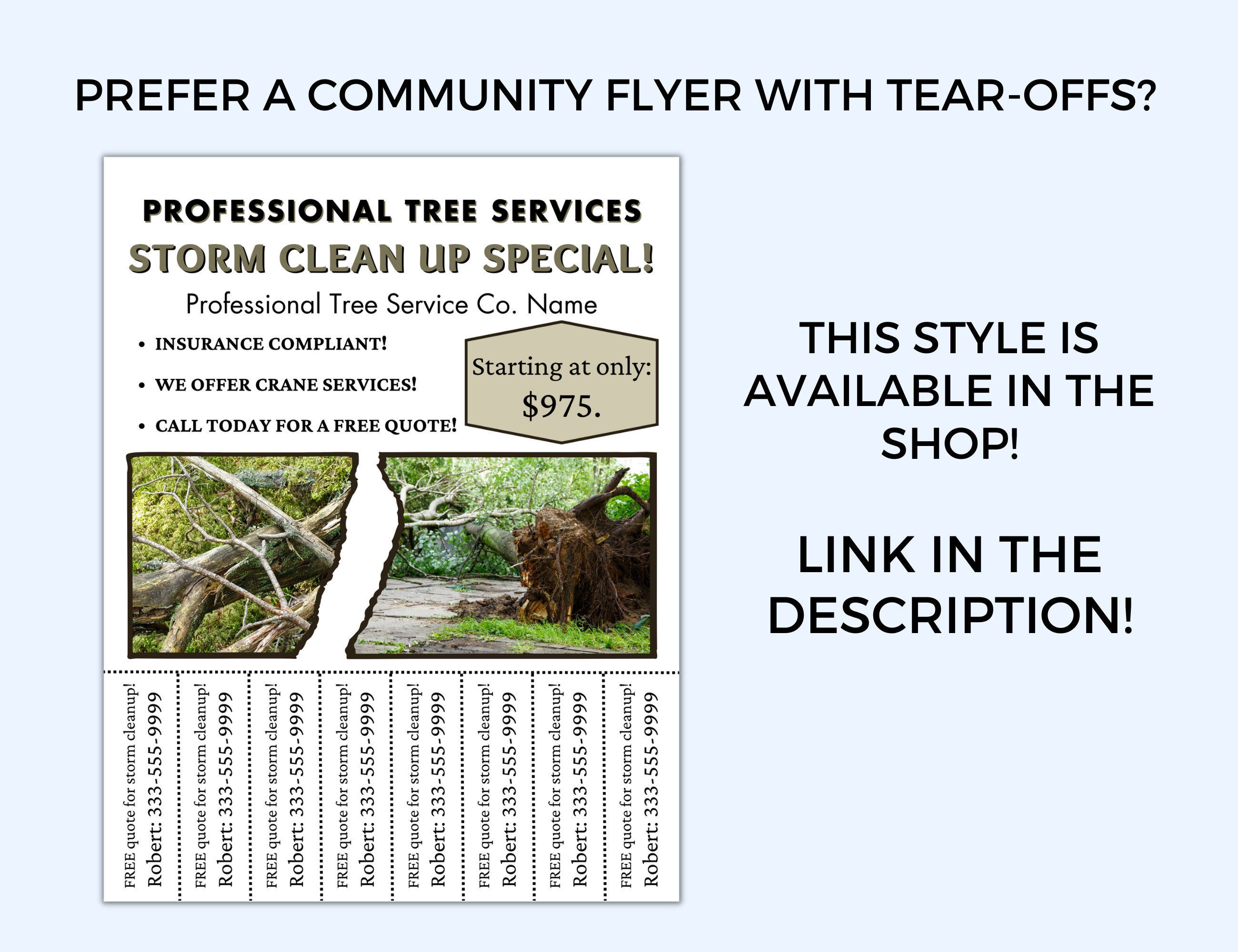 Editable Storm Cleanup Flyers, Tree Service Flyer Template, Tree Care ...