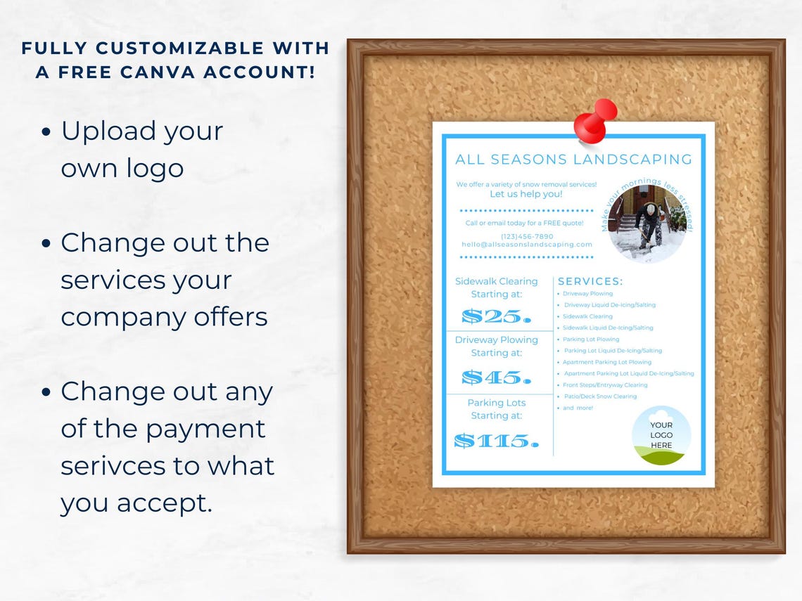Editable Snow Plowing Flyers, Snow Blowing Flyer, Snow Removal Flyer ...