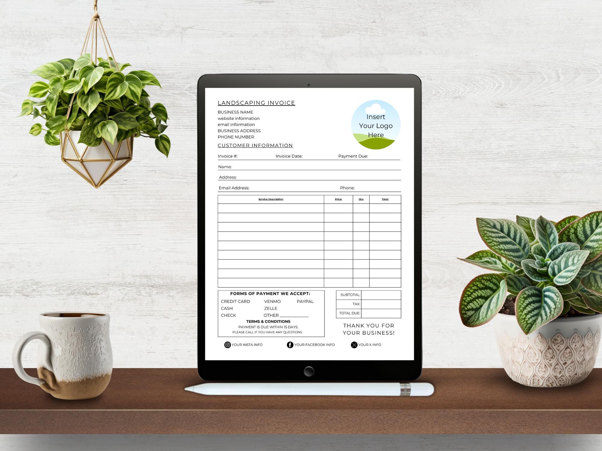 Landscaping Estimate, Invoice Template Landscaping, Lawn Care Receipt ...
