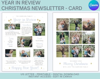 Christmas Card Newsletter Template - Etsy