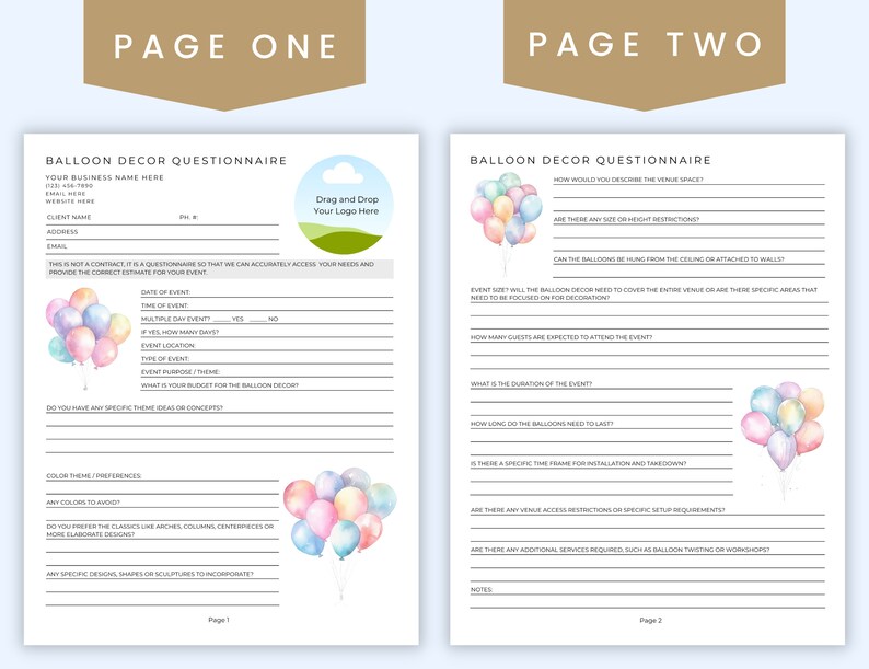Balloon Decor Questionnaire, Balloon Decorations, Event Planning ...
