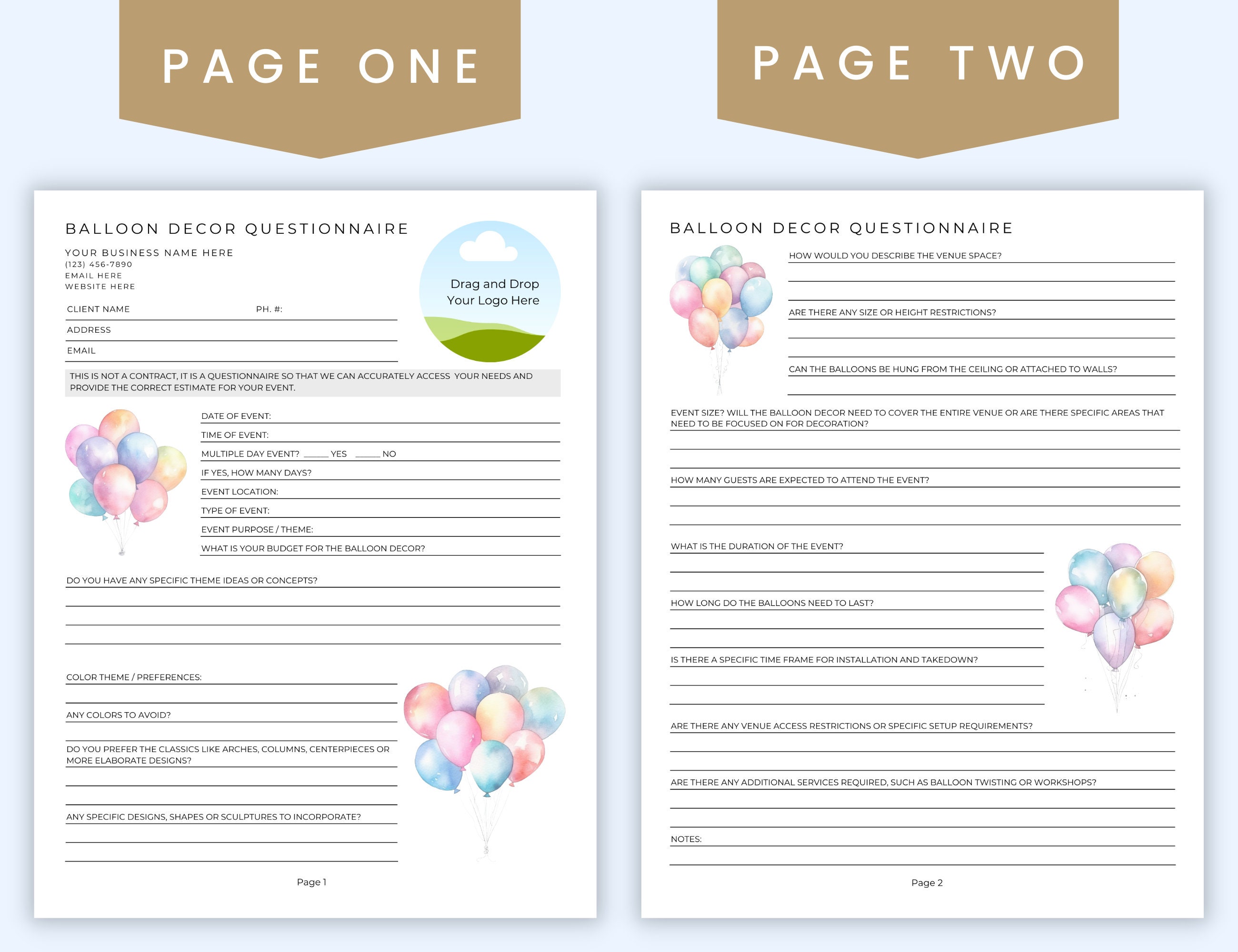 Balloon Decor Questionnaire, Balloon Decorations, Event Planning ...