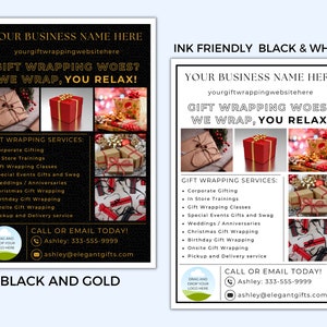 Gift Wrapping Flyer Template, Present Wrapping Service, Editable ...