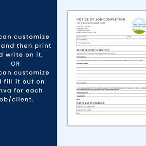 Notice of Job Completion Template, Job Completion Letter, Project ...