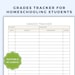 Grade Tracker, Grading Scale, Homeschool Grade Book, Student Grade ...