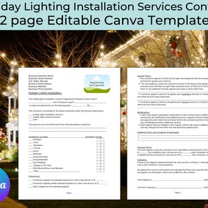 Christmas Light Contract, Hanging Christmas Lights Contract, Holiday ...