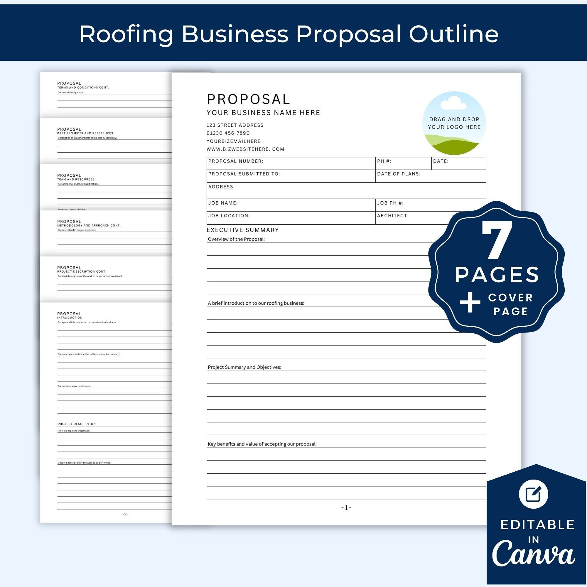 Roofing Business Proposal Template, Contractor Estimate, Proposal ...