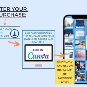 Snow Plowing Instagram Post, Snow Removal Facebook Post, Canva Editable ...