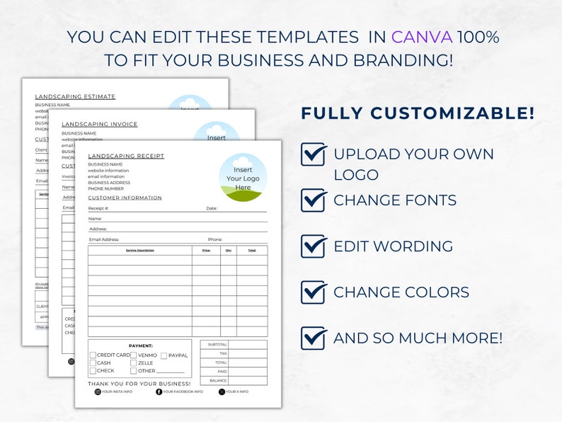Landscaping Estimate, Invoice Template Landscaping, Lawn Care Receipt ...