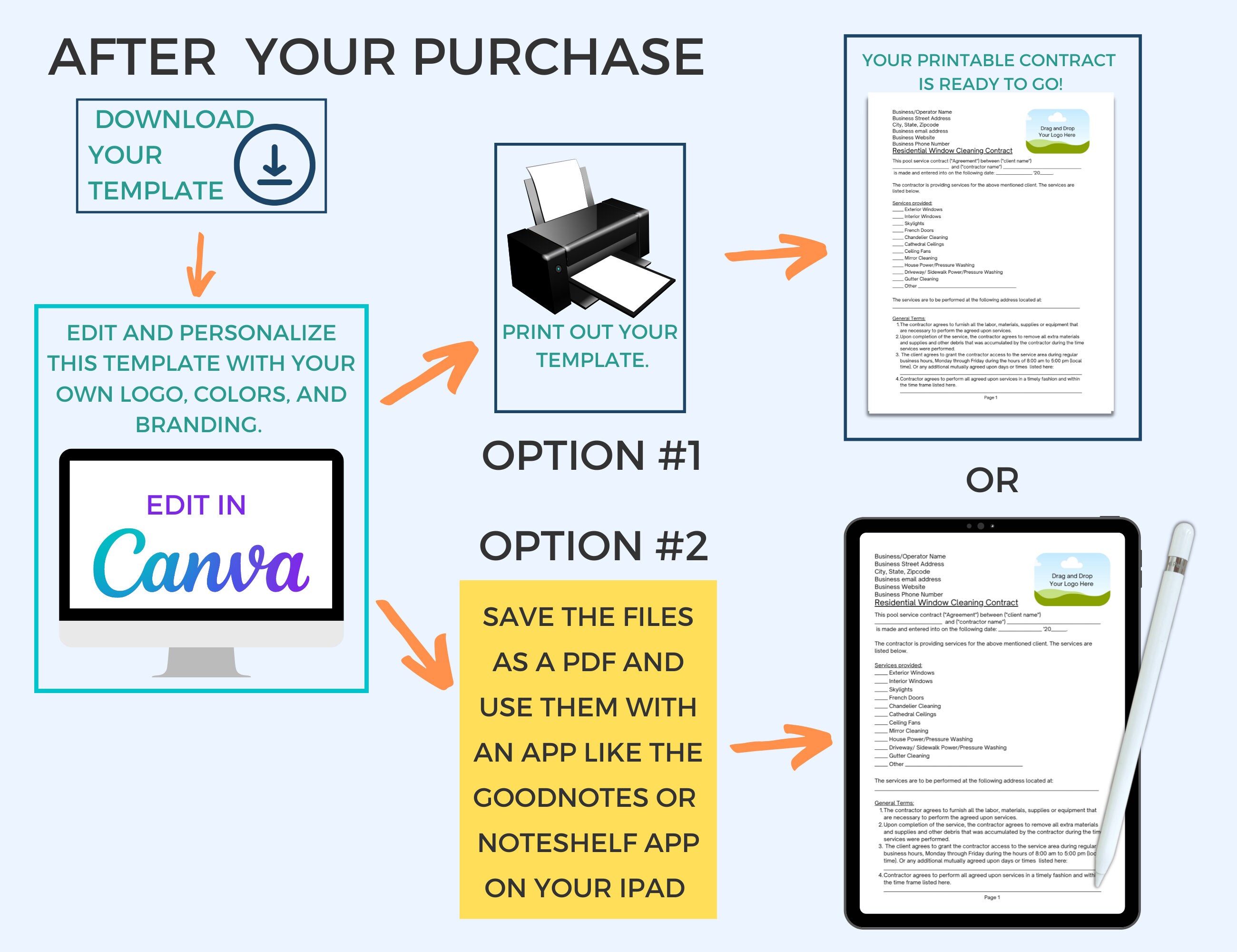 Window Washing Contract, Window Washing Service, Canva Editable ...