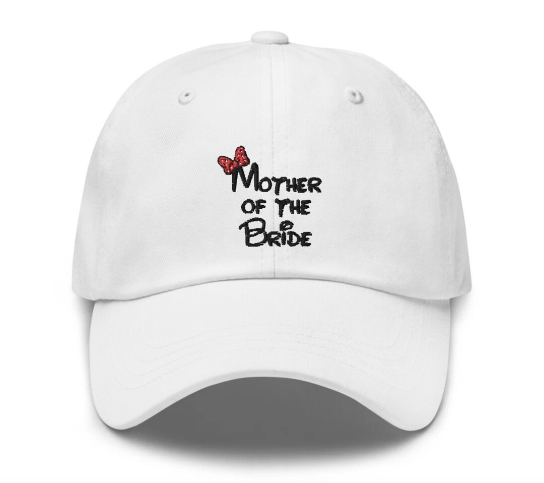Mother of the Bride Minnie Embroidered Hat - White -"dad Hat" Style ...