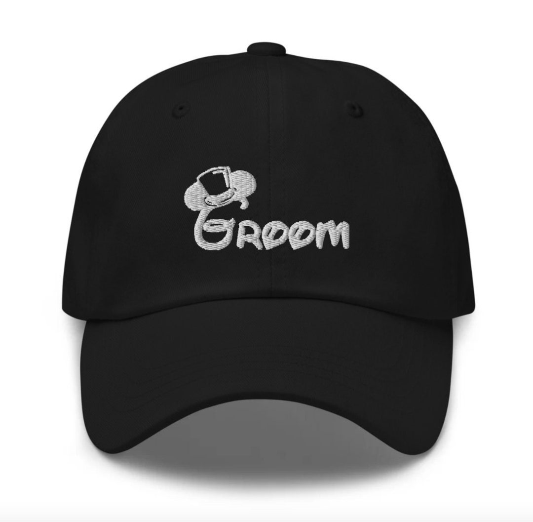 Groom Font Mickey Top Hat Embroidered Hat-black-"dad Hat" Style-over 30 ...