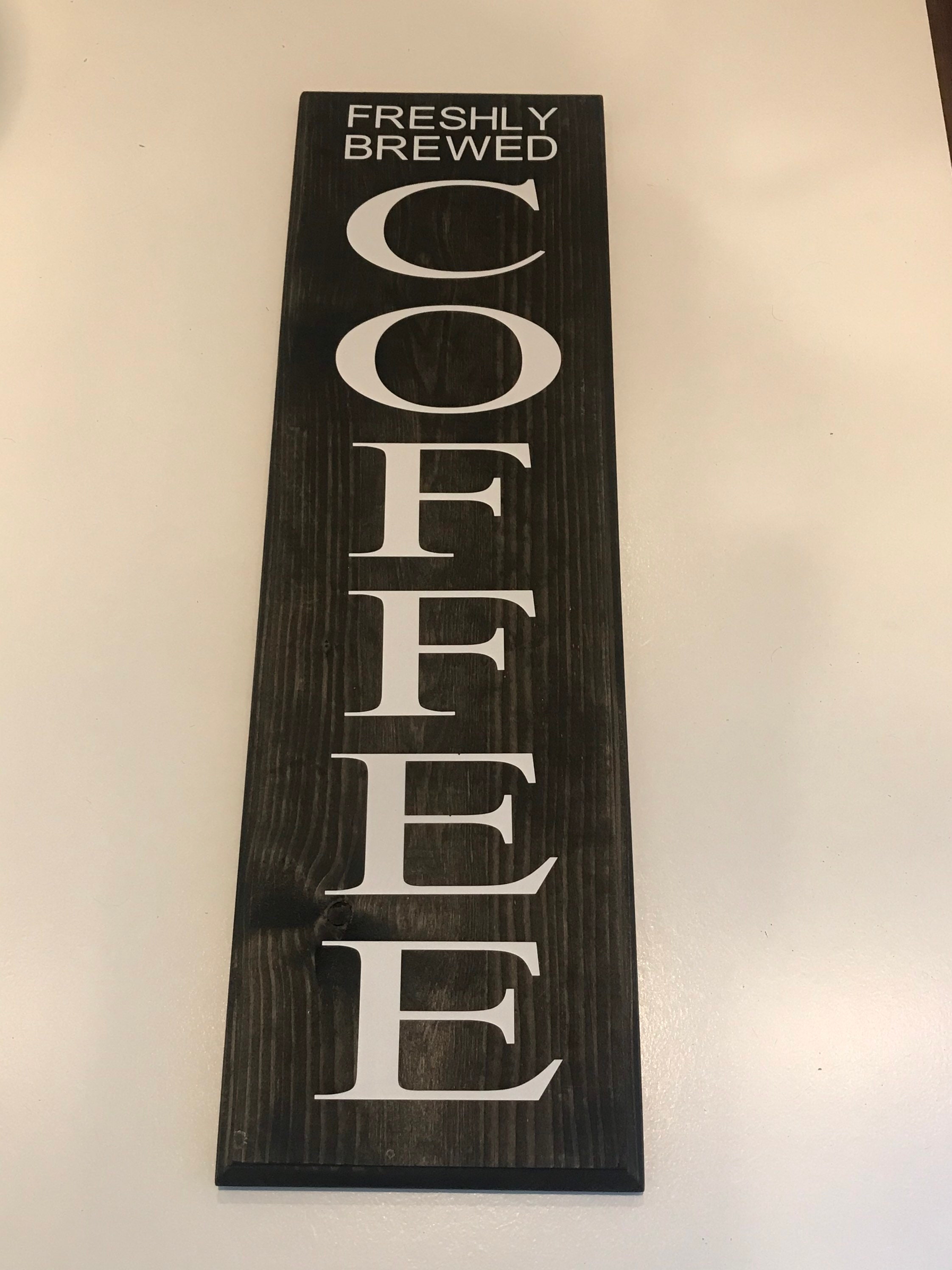 Freshly Brewed Coffee Sign, Coffee Sign, Wood Coffee Sign, Coffee Decor ...