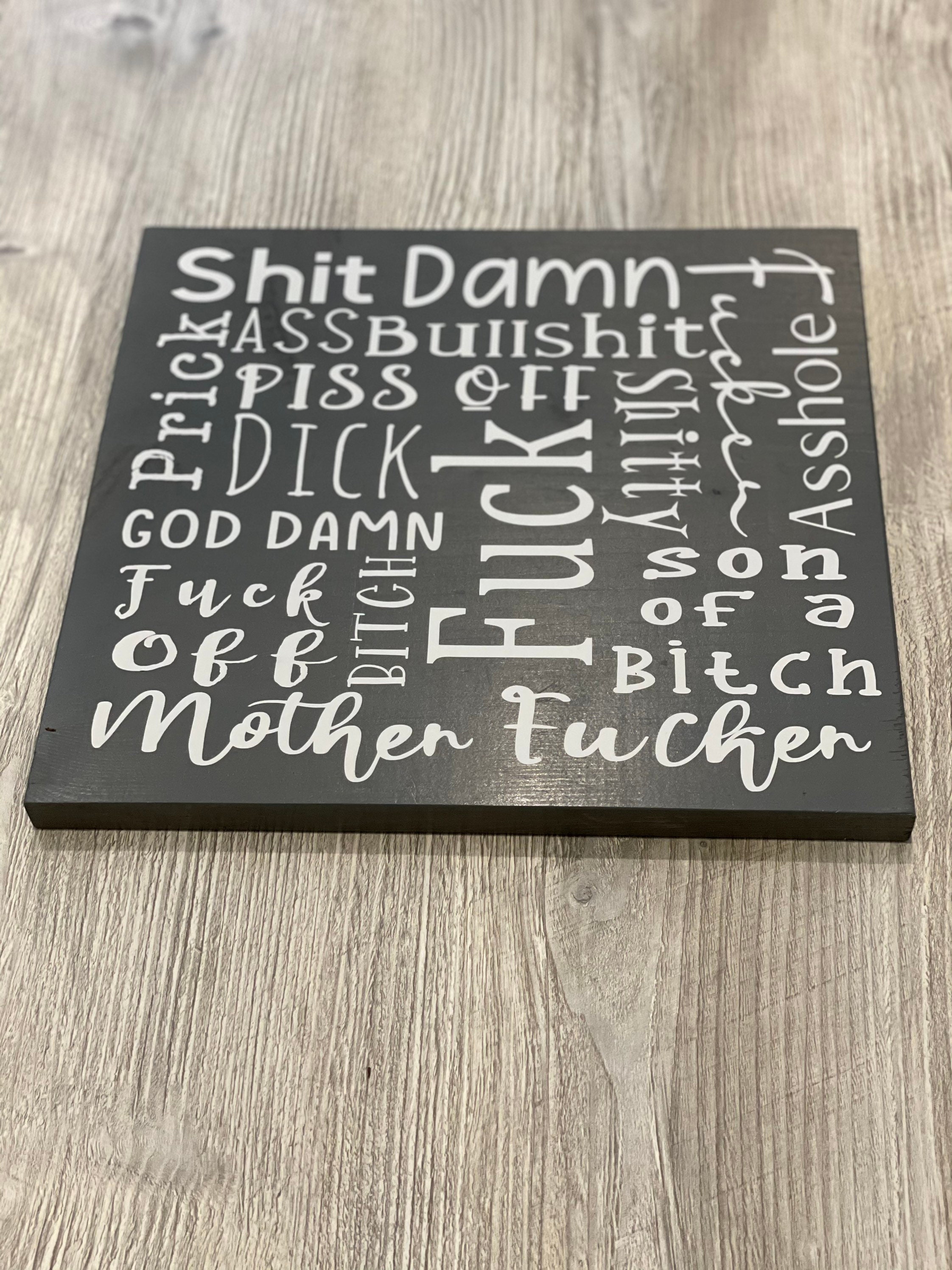 Explicit Sign Swear Word Sign Cuss Word Sign Gag Gift - Etsy