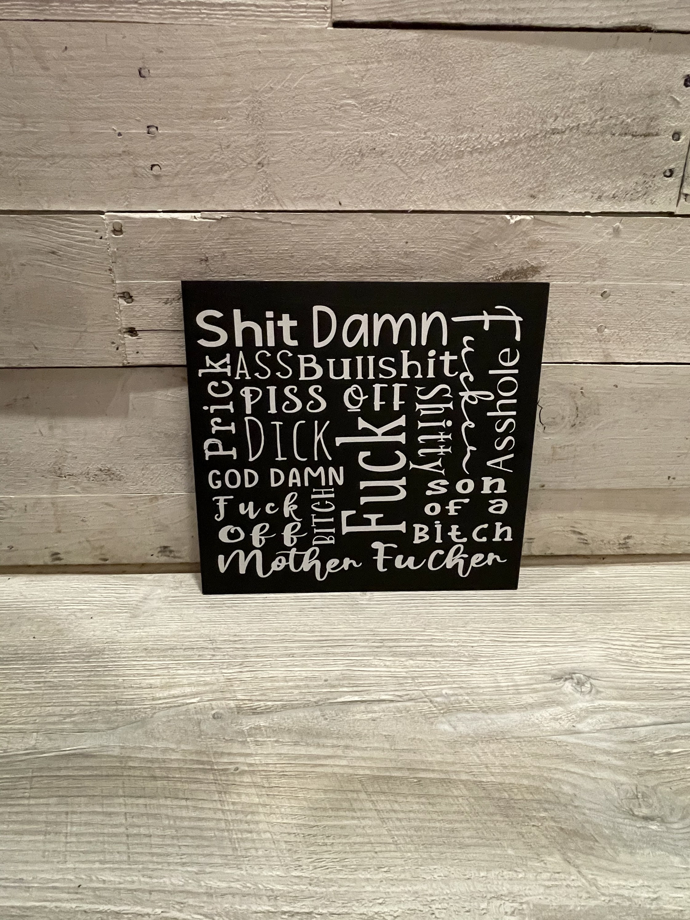 Explicit Sign Swear Word Sign Cuss Word Sign Gag Gift - Etsy