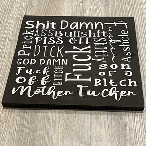 Explicit Sign| Swear Word Sign| Cuss Word Sign| Gag Gift| Humorous Sign ...