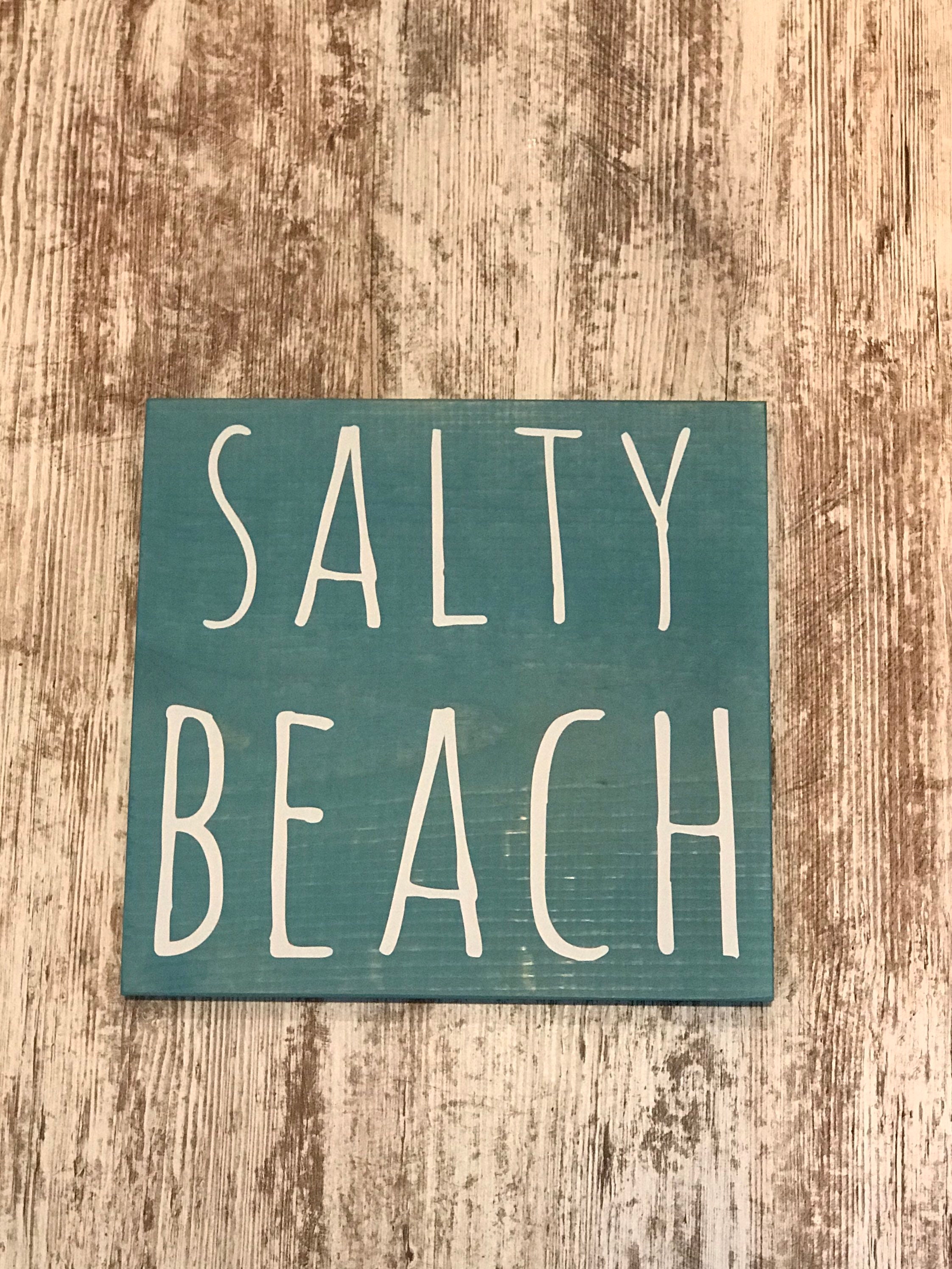 Salty Beach Sign, Beach Sign, Ocean Lovers Sign, Beach Lovers Sign ...