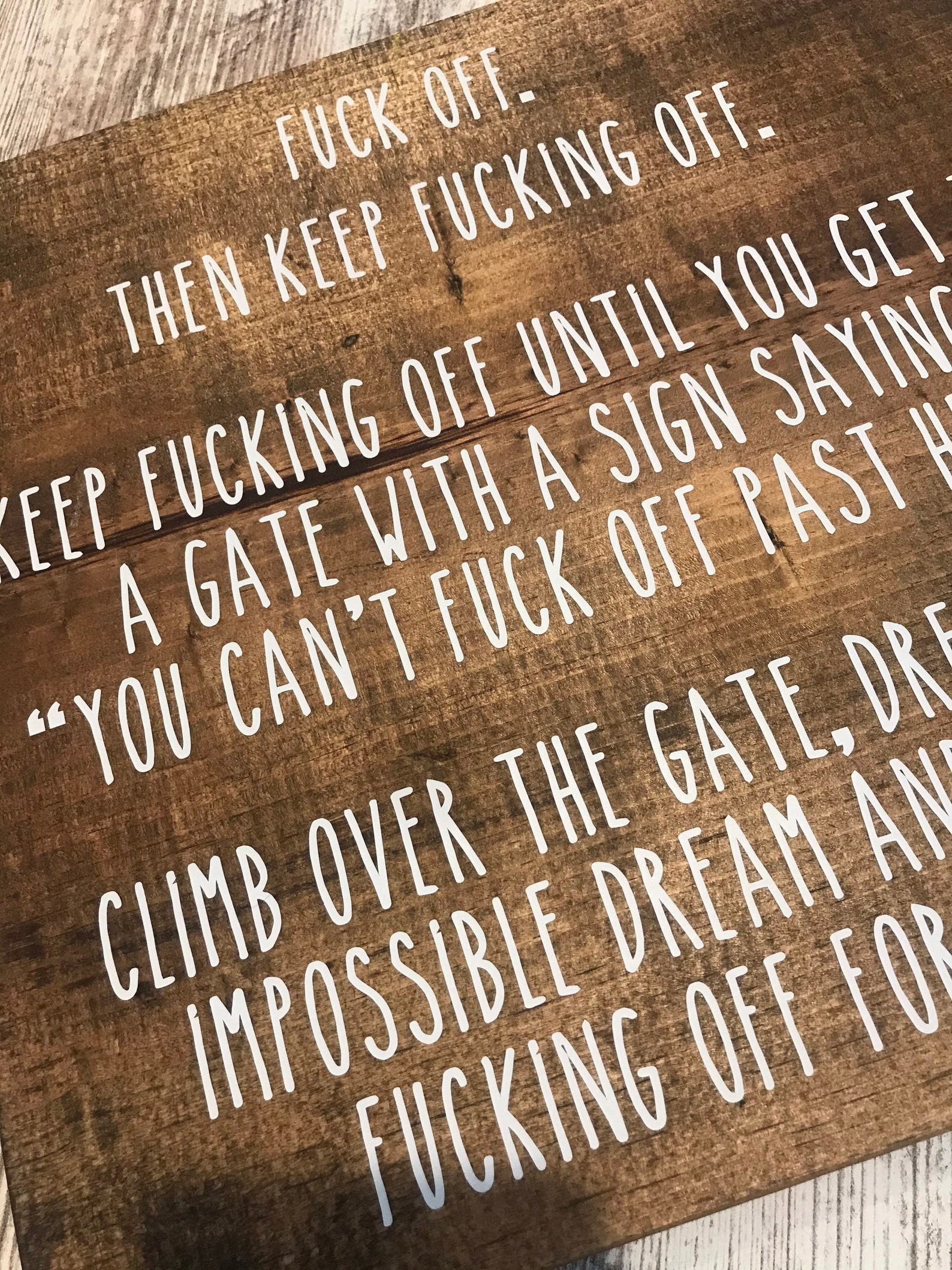 Fuck off Sign L Fuck off Quote L Fuck off Definition Sign L Humorous ...