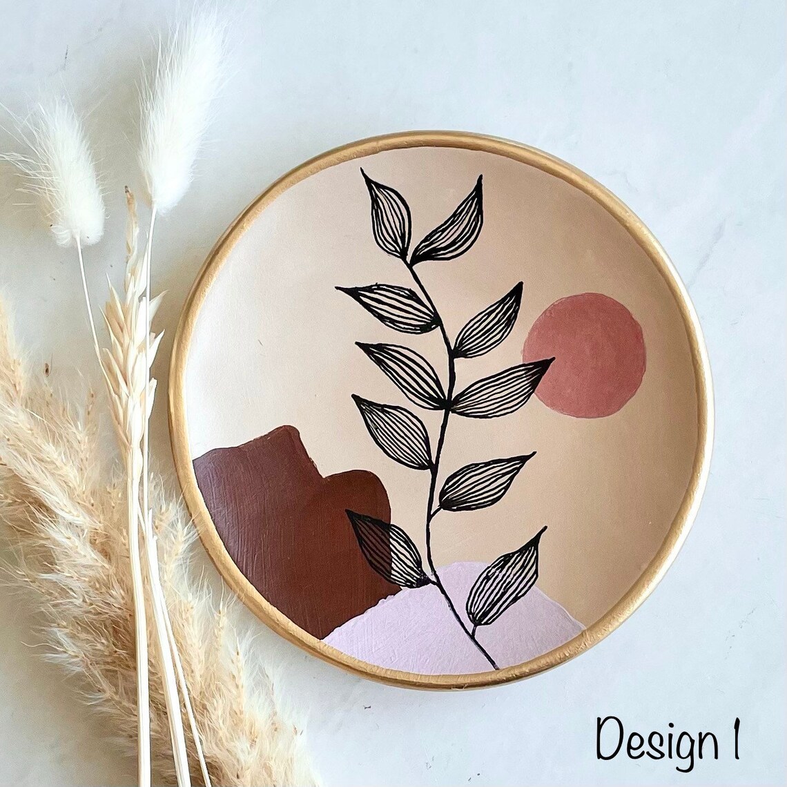Hand Drawn Clay Plant Jewelry Dish Nature Boho Ring Dish - Etsy