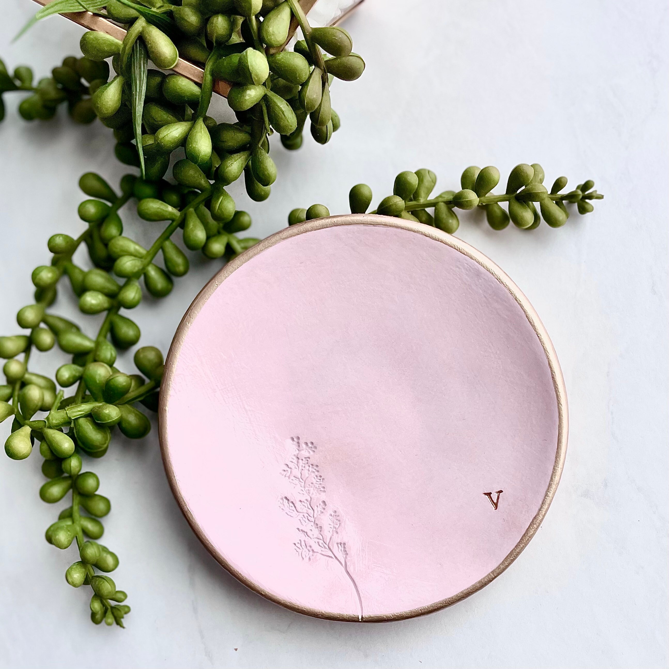 Handmade Personalized Clay Ring Dish: Monogram Trinket Tray - Etsy