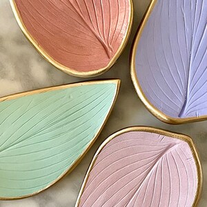Flower and Leaf Clay Jewelry Dish | Custom Colors | Nature | Boho Ring ...