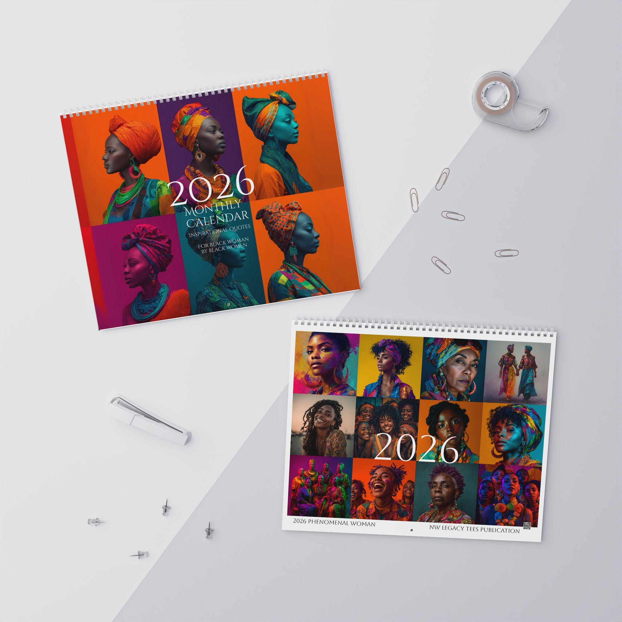 Monthly Inspirational Wall Calendars (2026) for Black Women Phenomenal ...