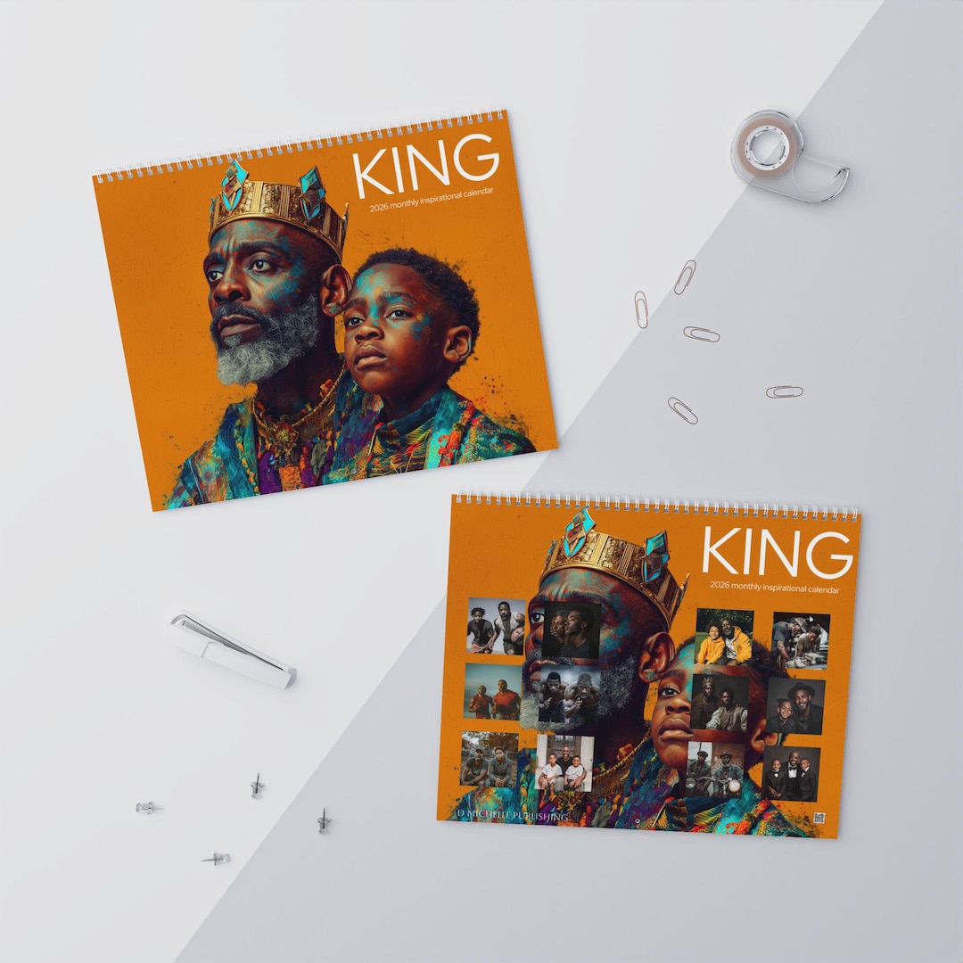 KING Inspirational Wall Calendars (2026) for Black Men, Monthly New ...