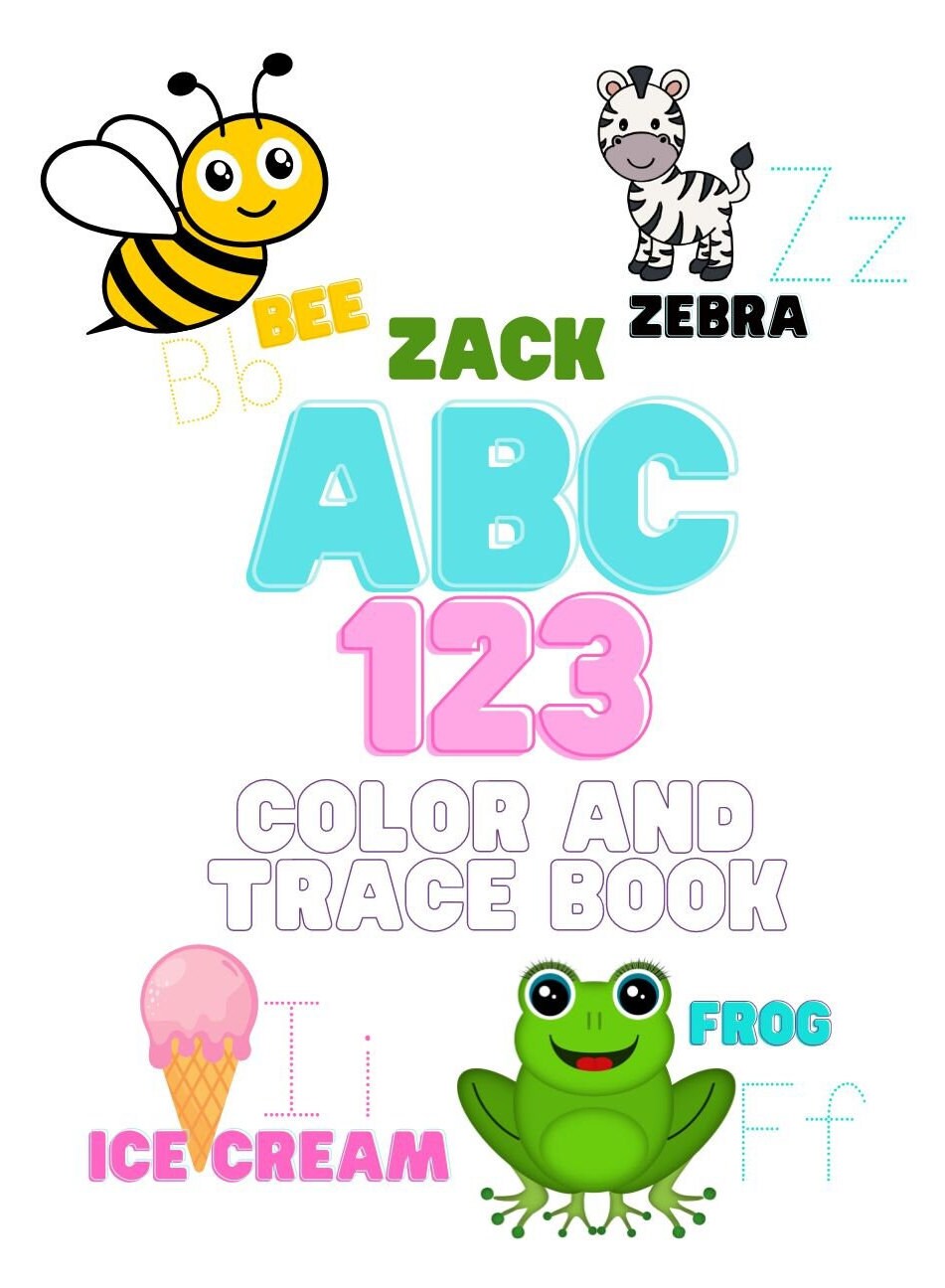 Personalized ABC & 123 Color and Trace Book - Etsy