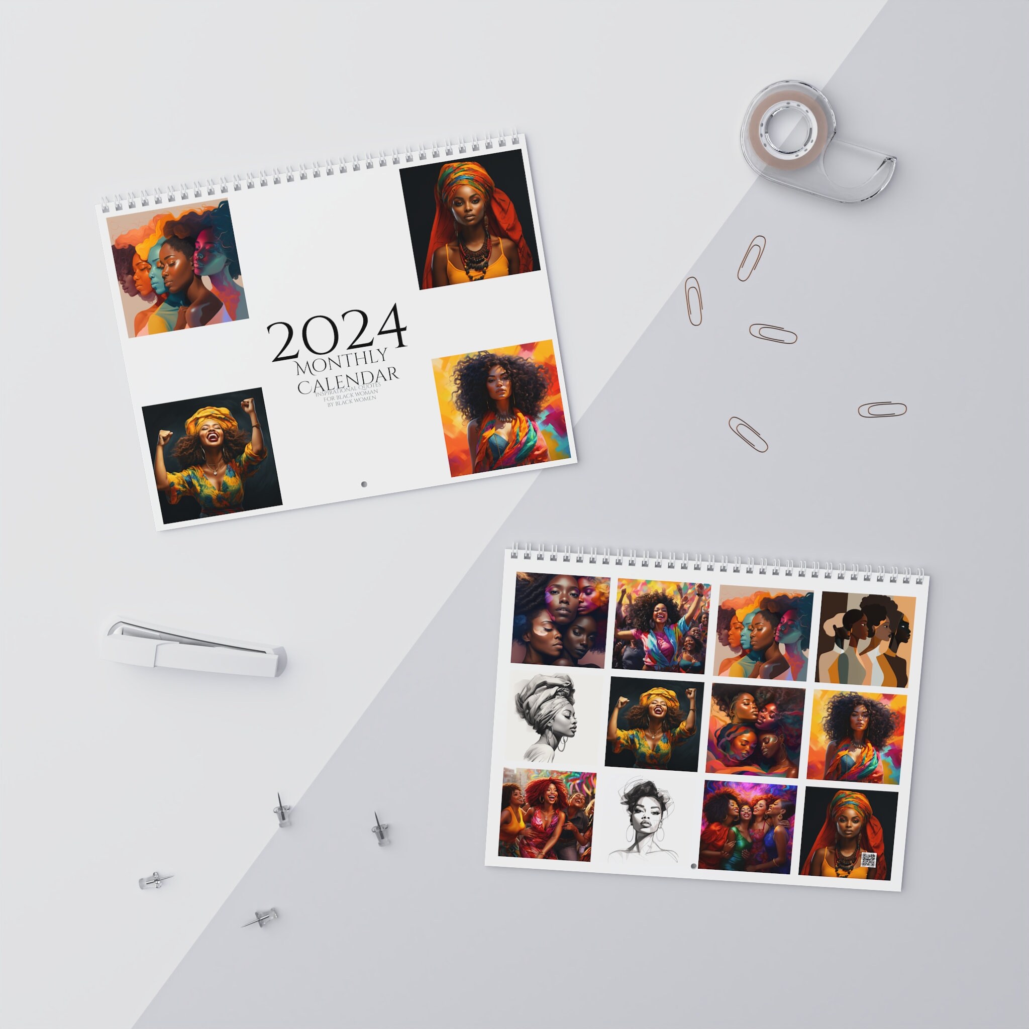 Monthly Inspirational Wall Calendars 2024 for Black Women Gift for Her ...