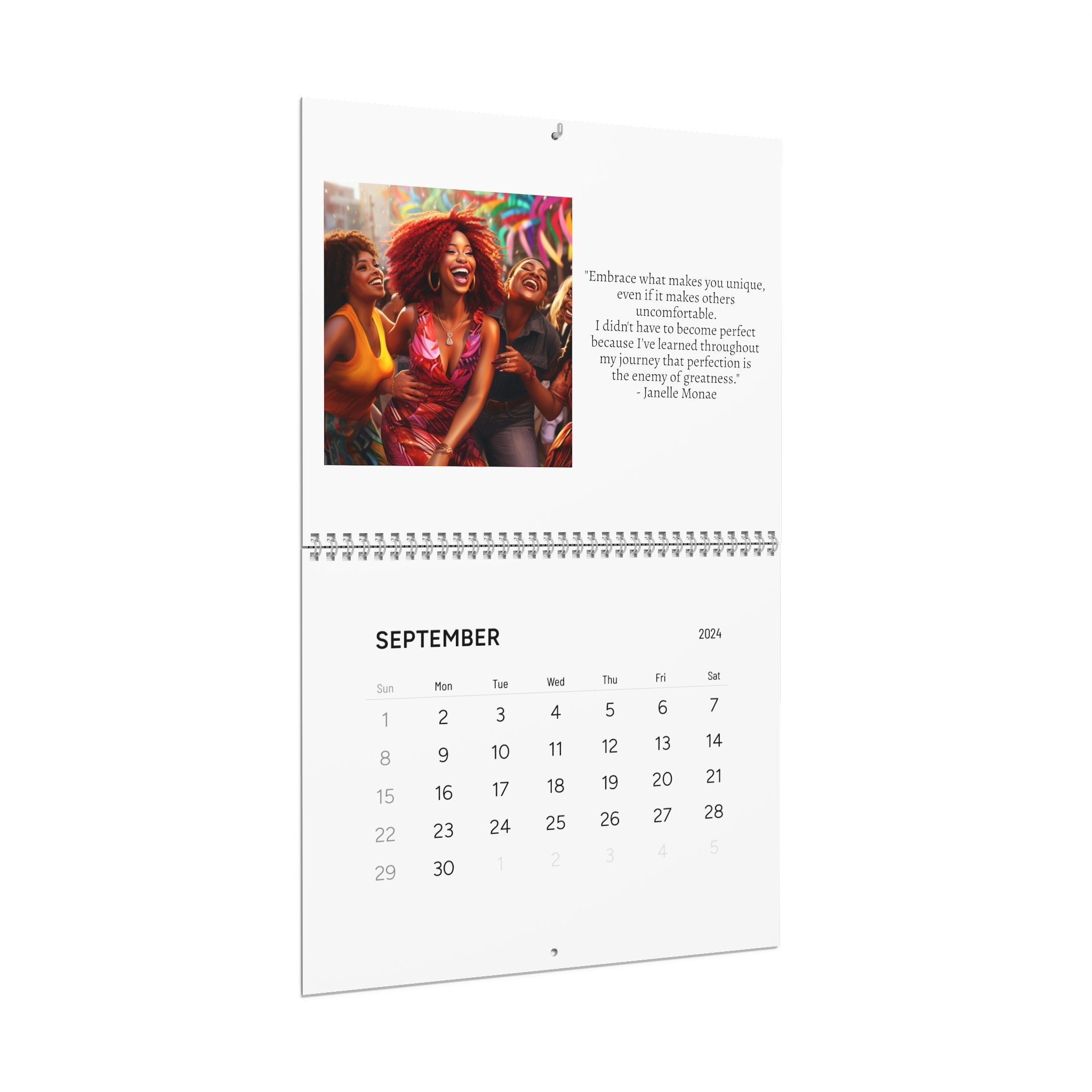 Monthly Inspirational Wall Calendars 2024 for Black Women Gift for Her ...