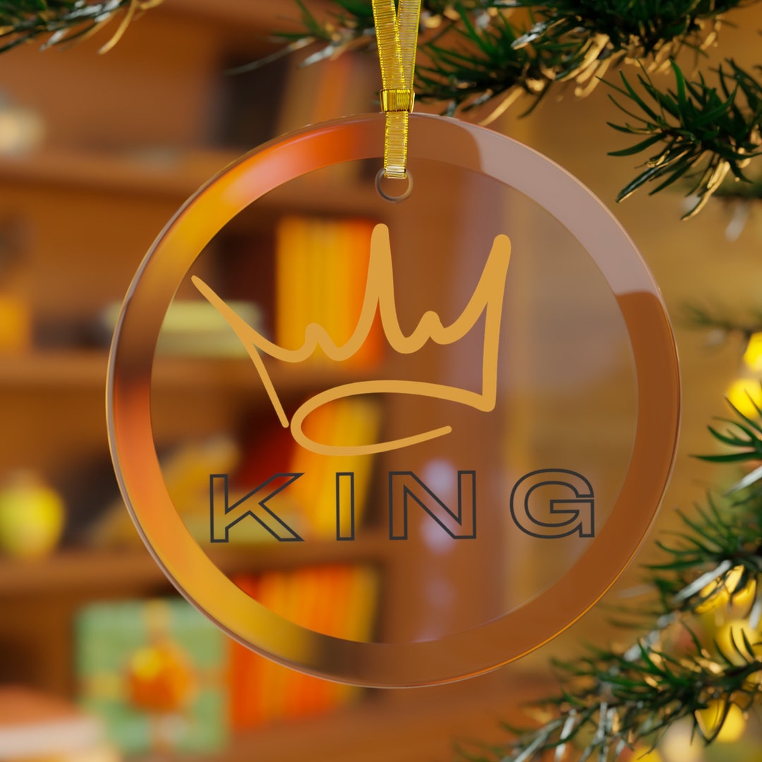 King...glass Ornament, Gold Crown, Gift for Man, Black Man, Stocking ...