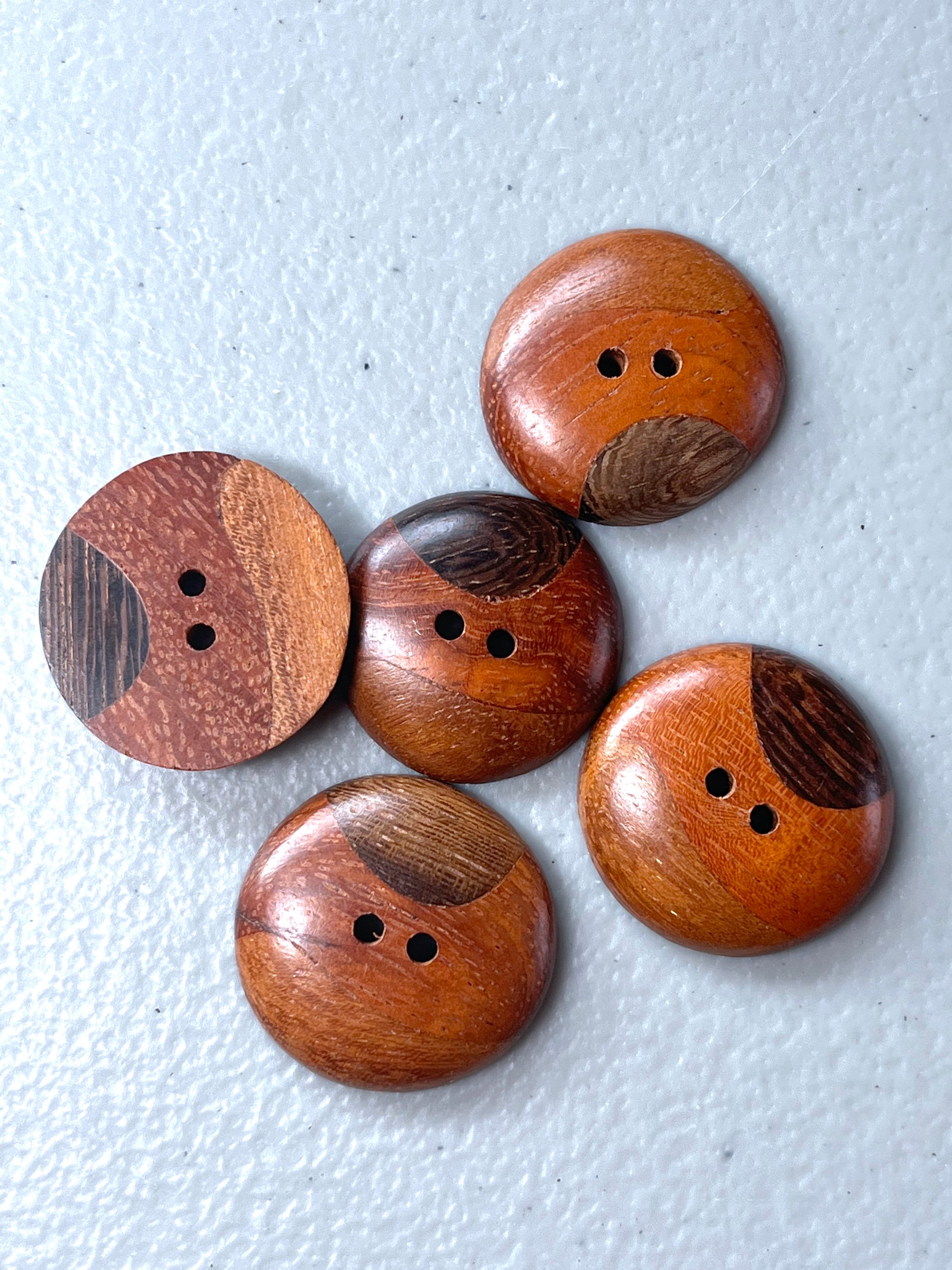 Wood Buttons Wood Inlay Buttons Natural Wood Buttons Vintage Wood ...