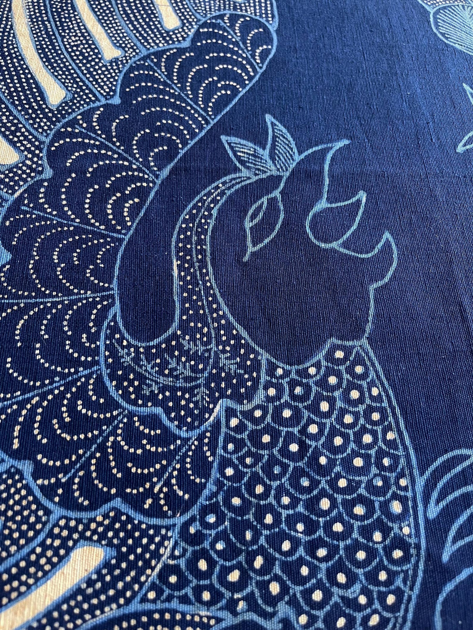 Phoenix Indigo Batik Wall Hanging Batik Tapestry Signed Textile Art ...