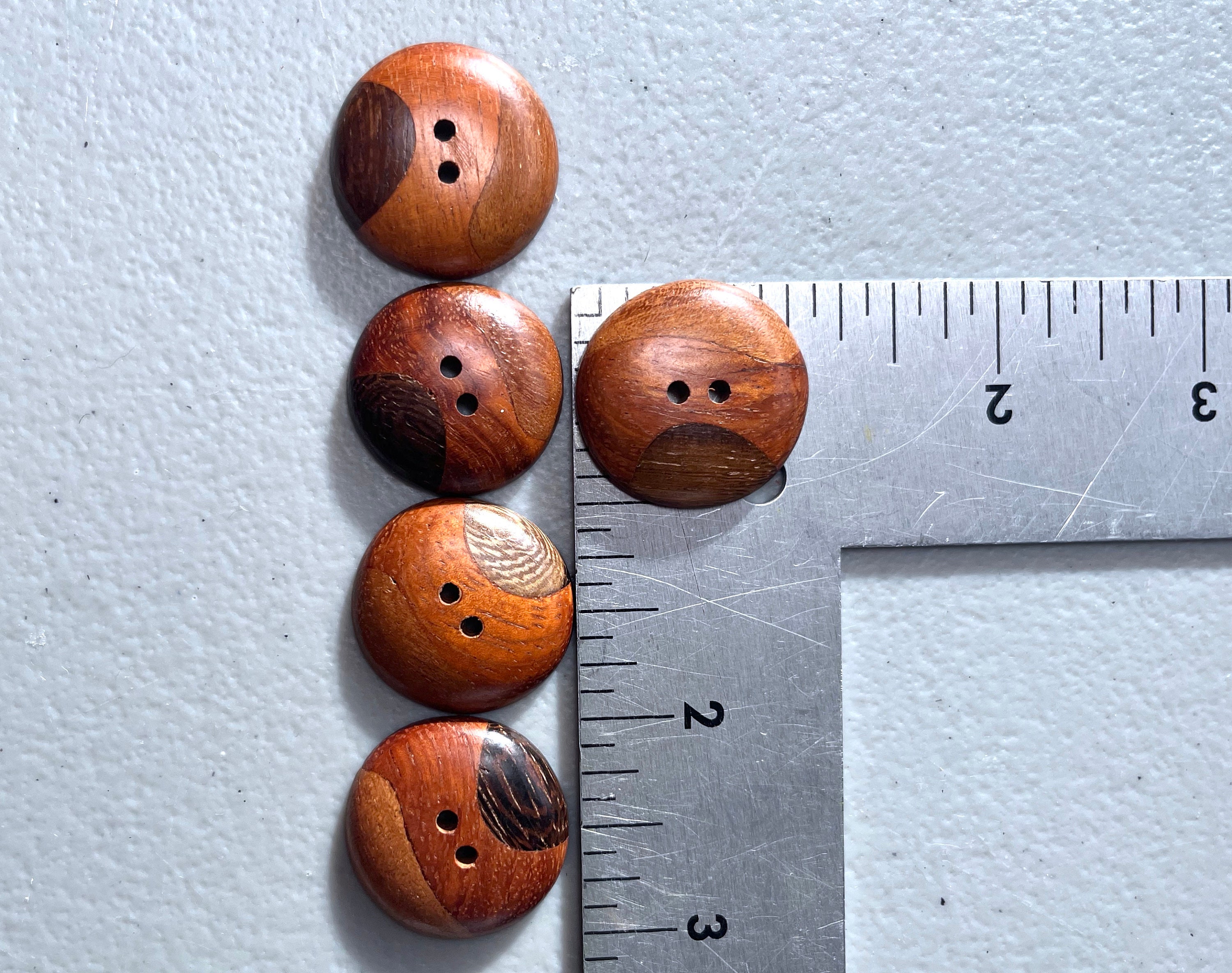 Wood Buttons Wood Inlay Buttons Natural Wood Buttons Vintage Wood ...