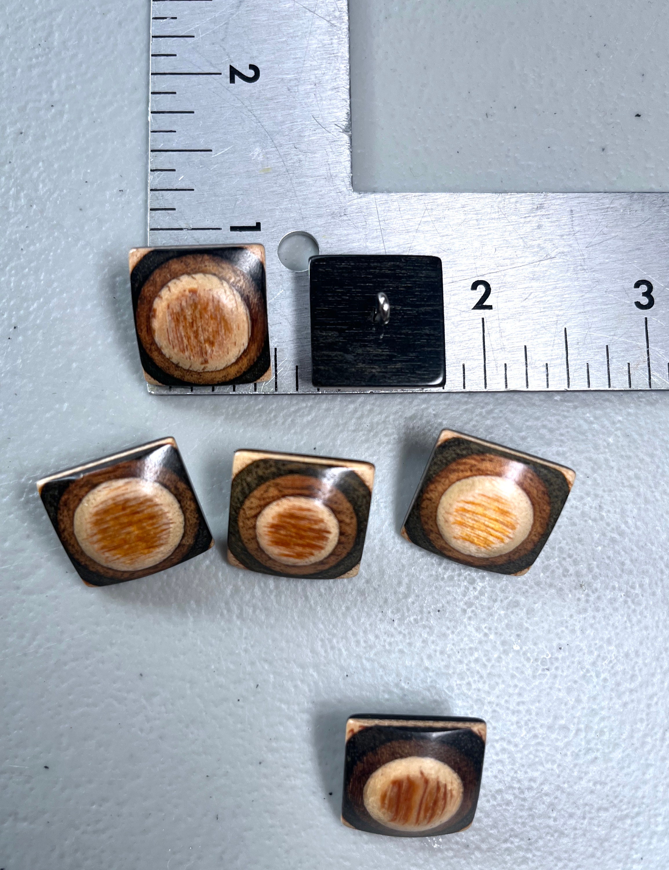 Wood Buttons Wood Inlay Buttons Natural Wood Buttons Vintage Wood ...
